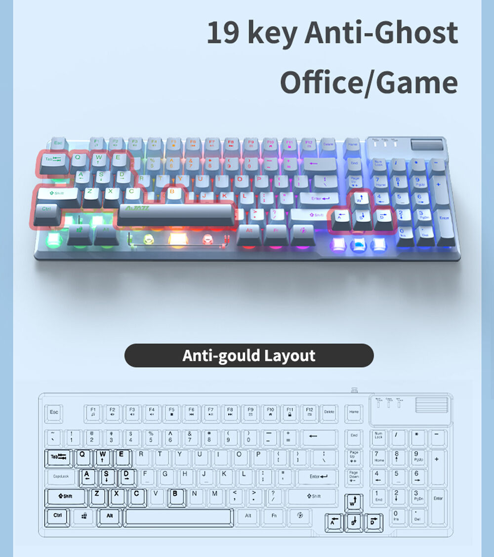 Buy Wholesale China Ajazz Af981 Ergonomics Keyboard Usb Wired Backlit ...