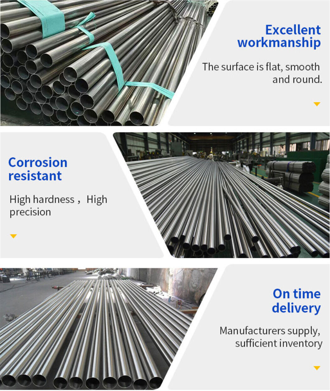 Buy Wholesale China Round Stainless Steel Pipe Astm A270 A554 Ss304 316l 316 310s 440 1.4301 321 ...