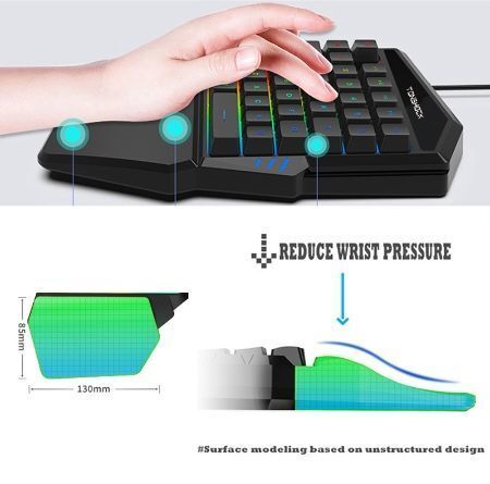 Buy Wholesale China 35 Keys Mini Rainbow Backlit Singel One Hand ...