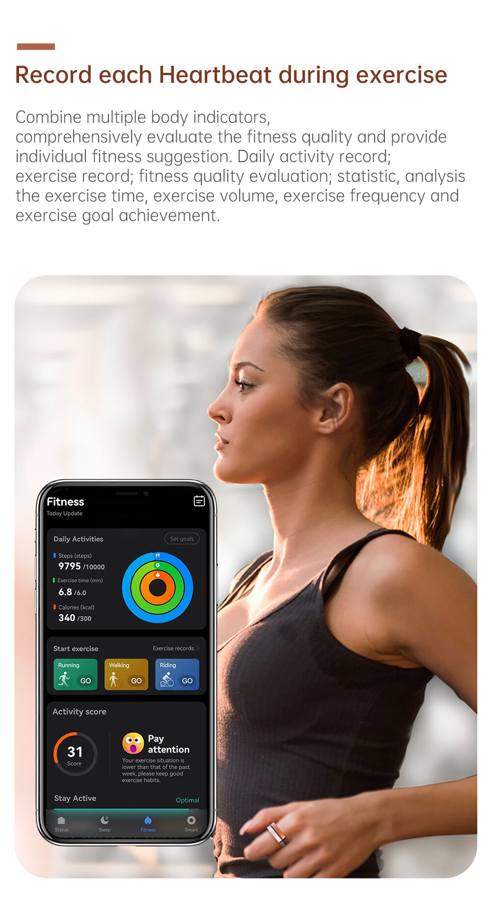 Hot Selling Smart Touch App Customized Sos Function Health Sleep Smart Ring Men Oem ...