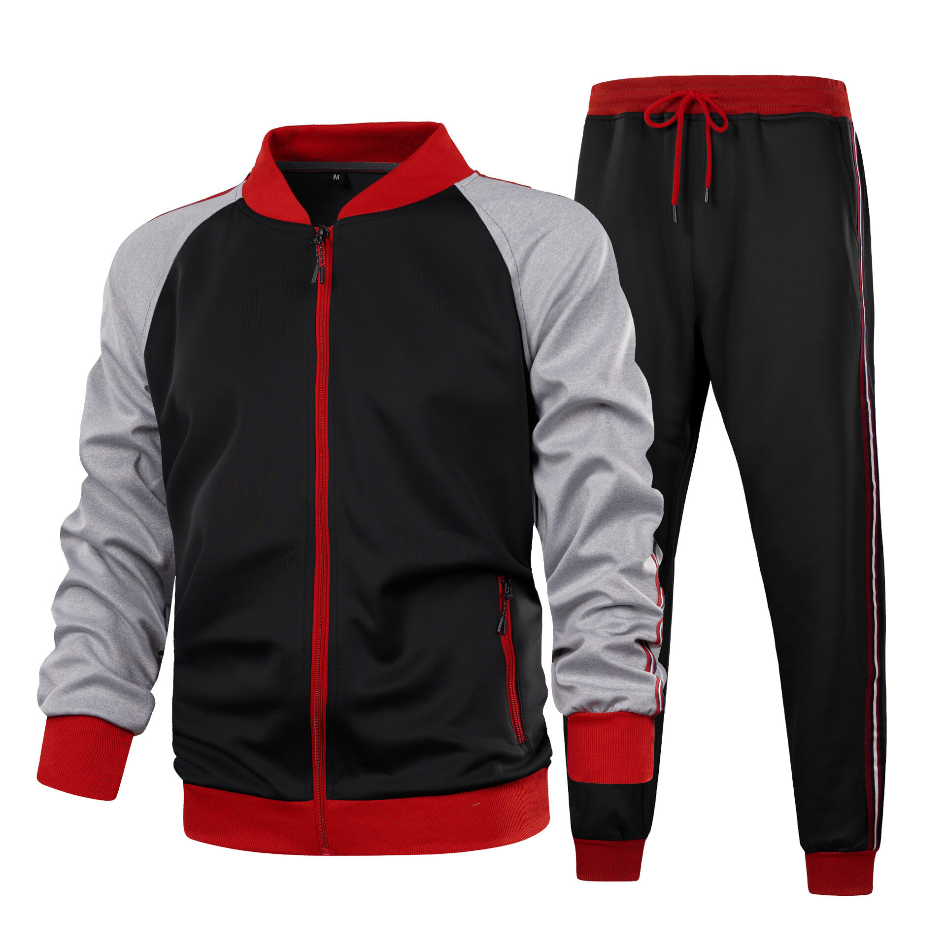 Fashion Retro Colored Men's Set 2pcs Coat Pant Suit Colour Tracksuit ...