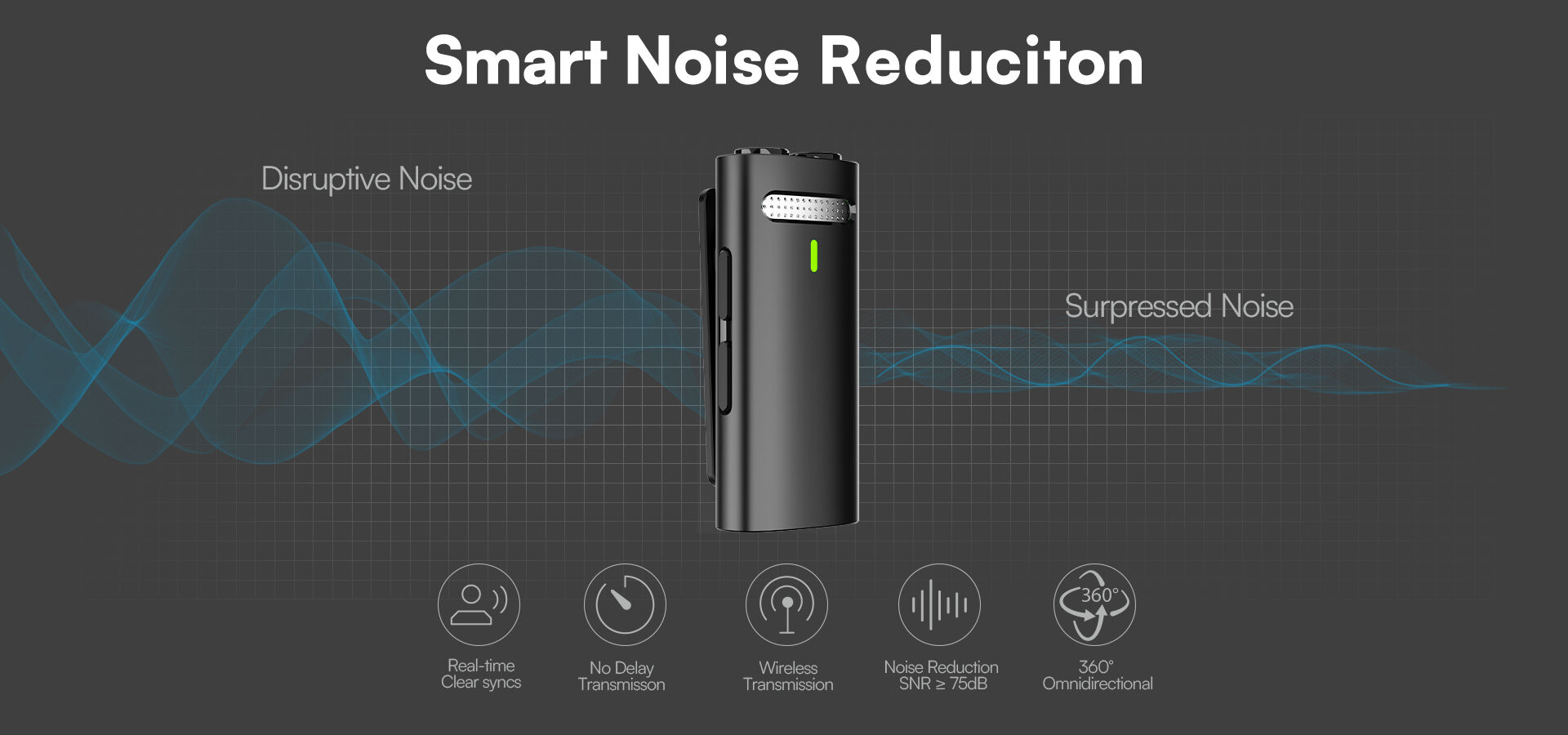 Dual Mic Wireless Microphone Noise Cancelling Lavalier Microphone ...