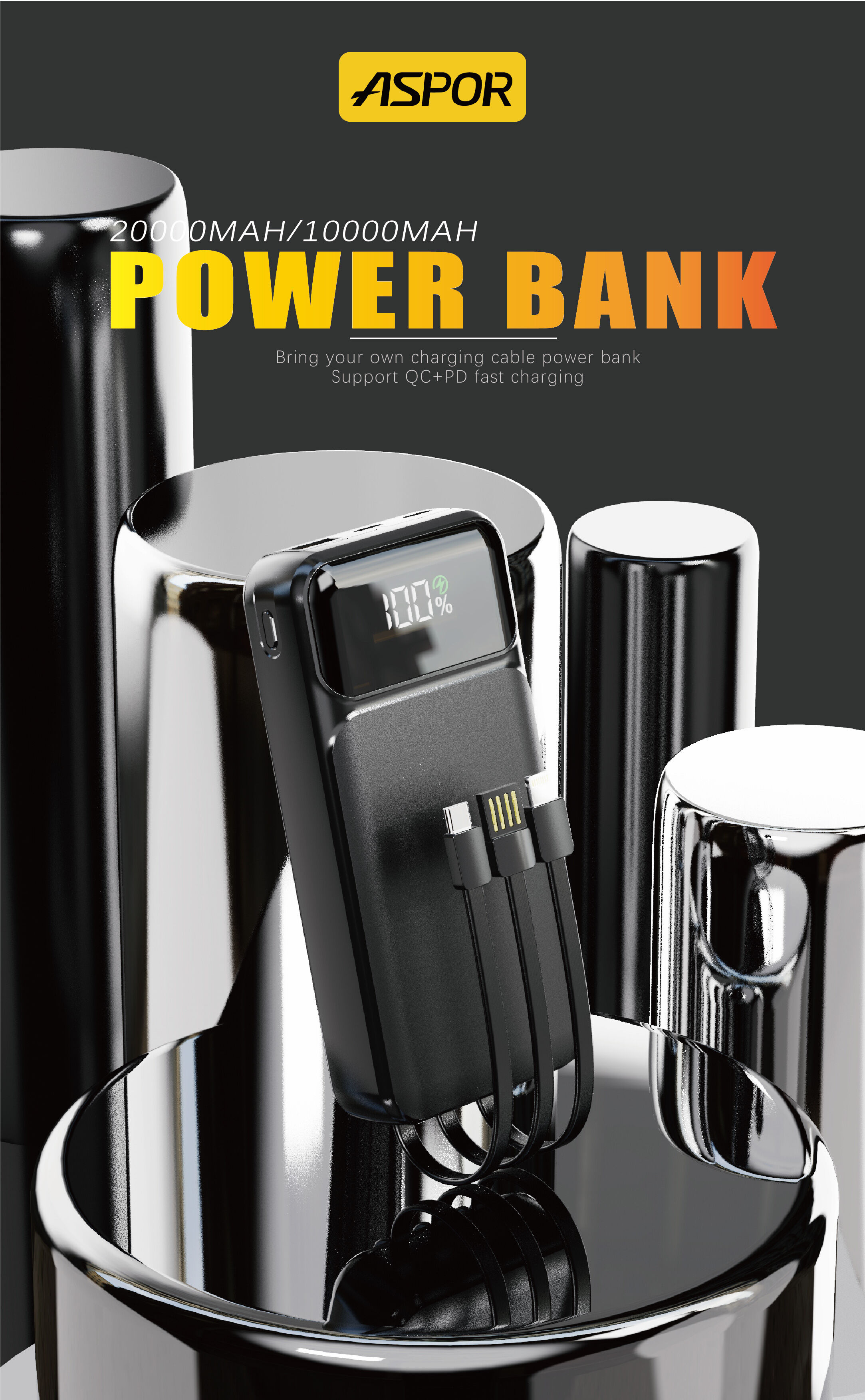 Aspor A316 20000mAh 22.5W Portable Power Bank | Mr Gadget