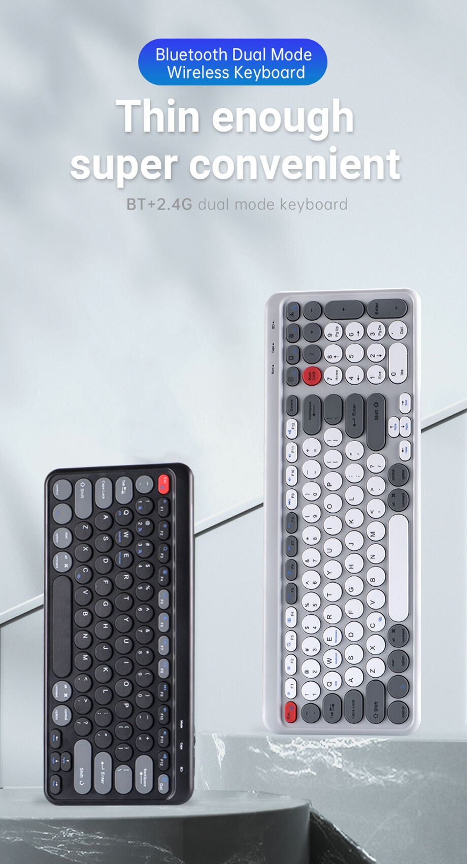 99 Keys Desktop Keyboard 2.4g And Bluetooth Dual Mode For Ios Android ...