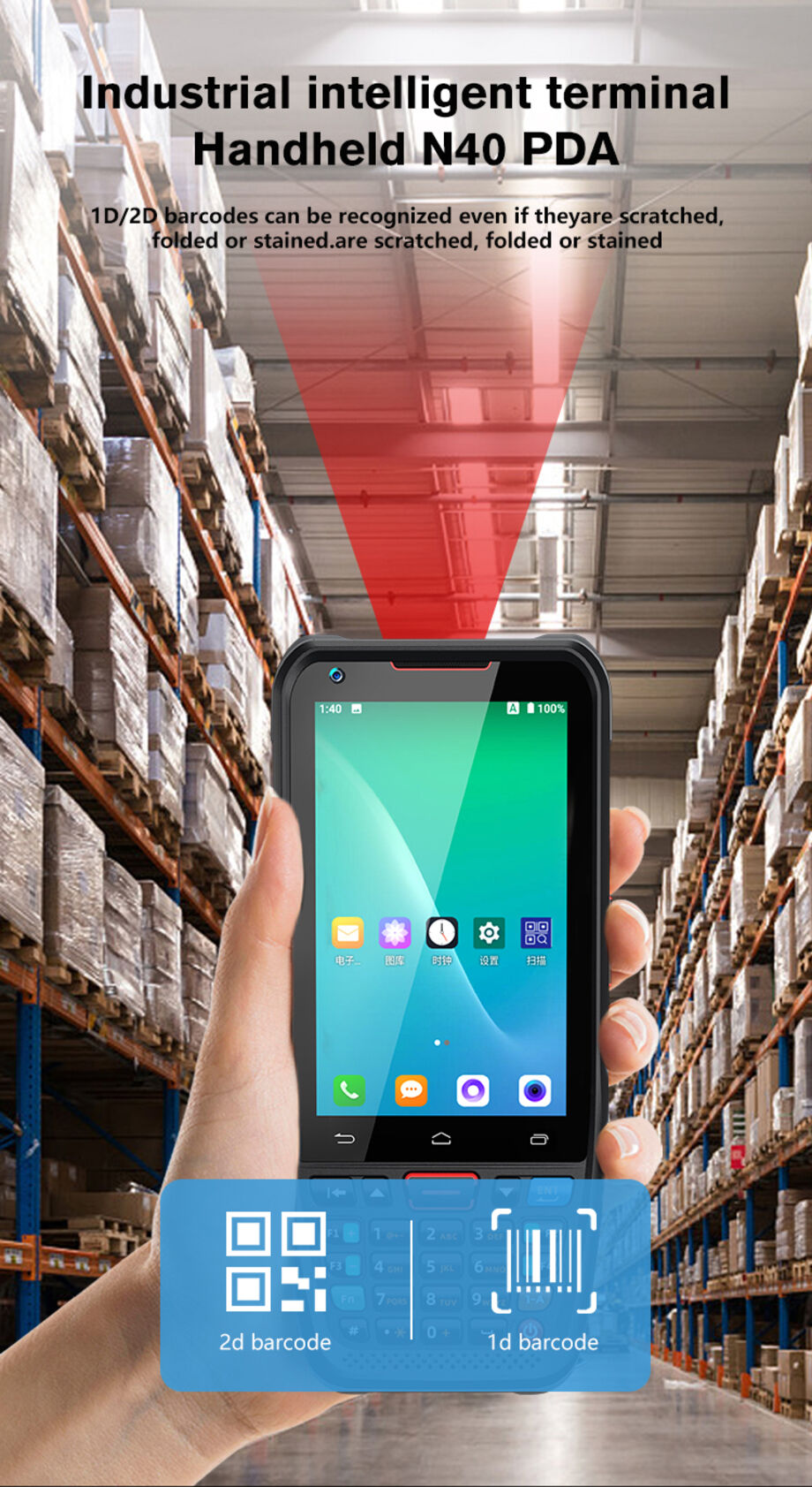 Buy Wholesale China Rugged Pda Android Handheld Pda Barcode Scanner Portable Pda Fingerprint ...