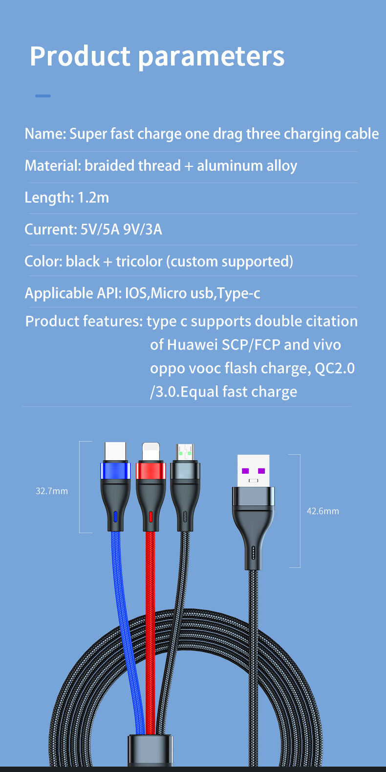 Buy Wholesale China 1.2 M Nylon Braided Colorful 5a 40w Fast Charging ...