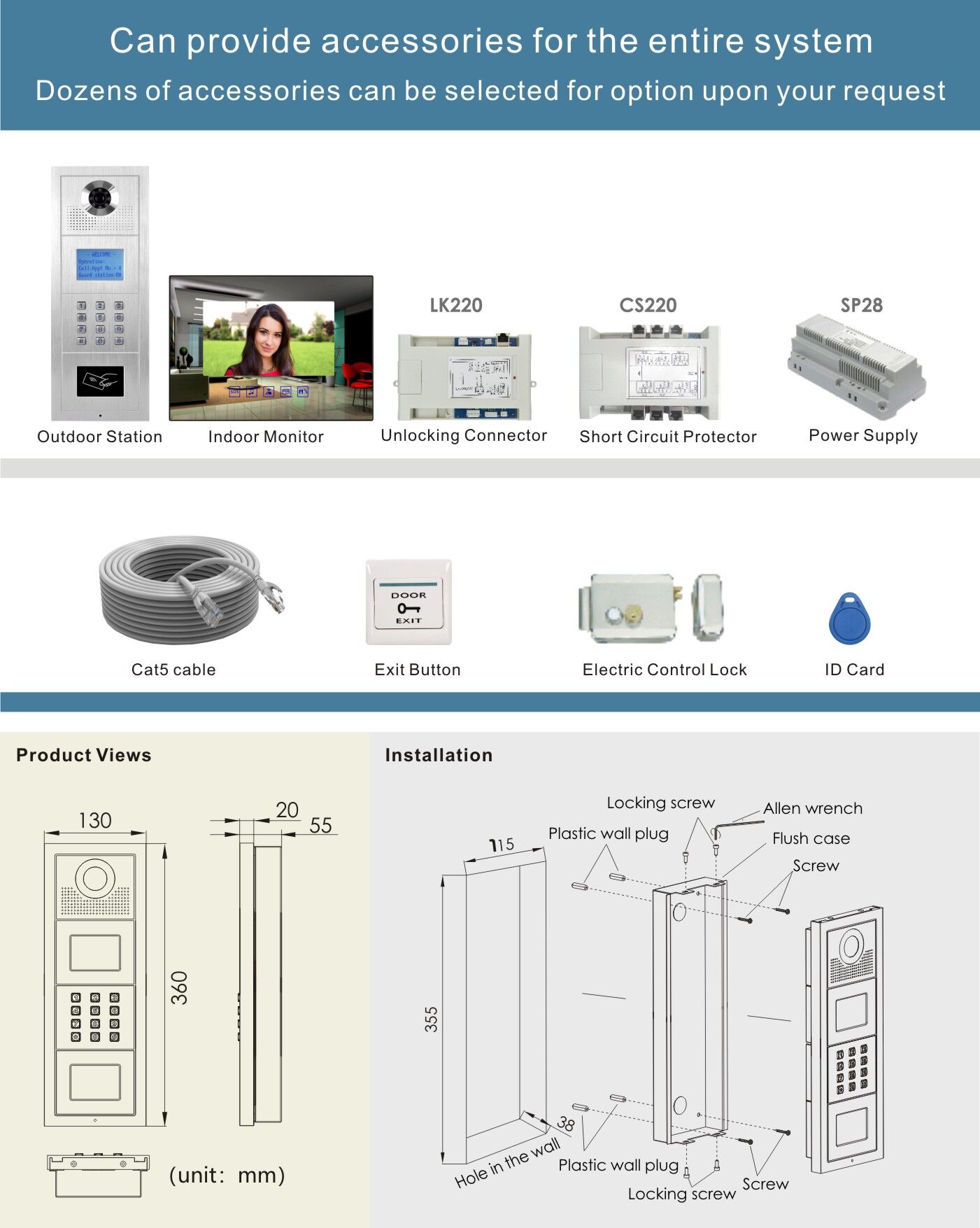Multi Apartments Video Door Phone Building Intercom Door Phone With ...