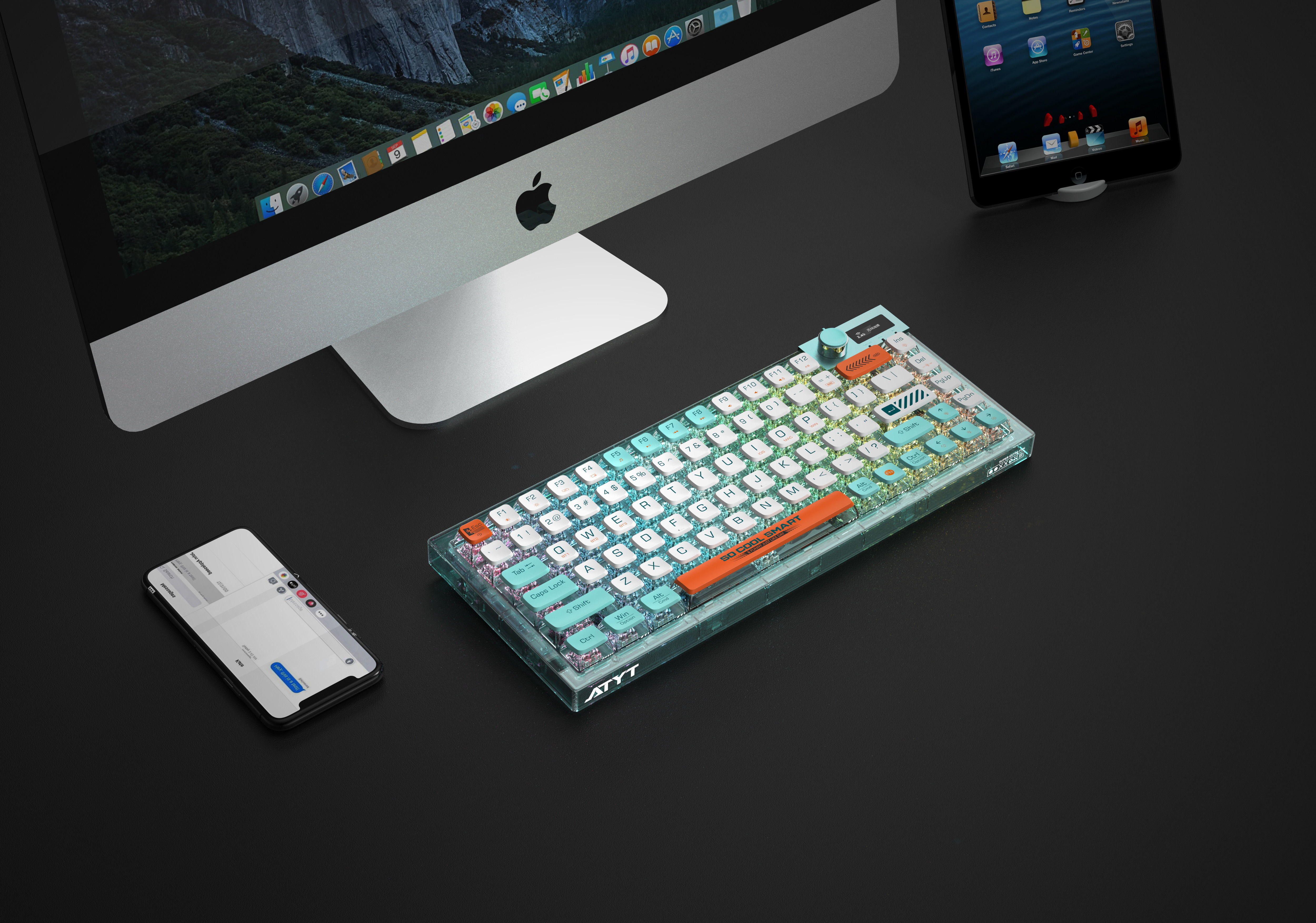 Mini Size Wired+wireless+bluetooth Mechanical Gaming Keyboard ...