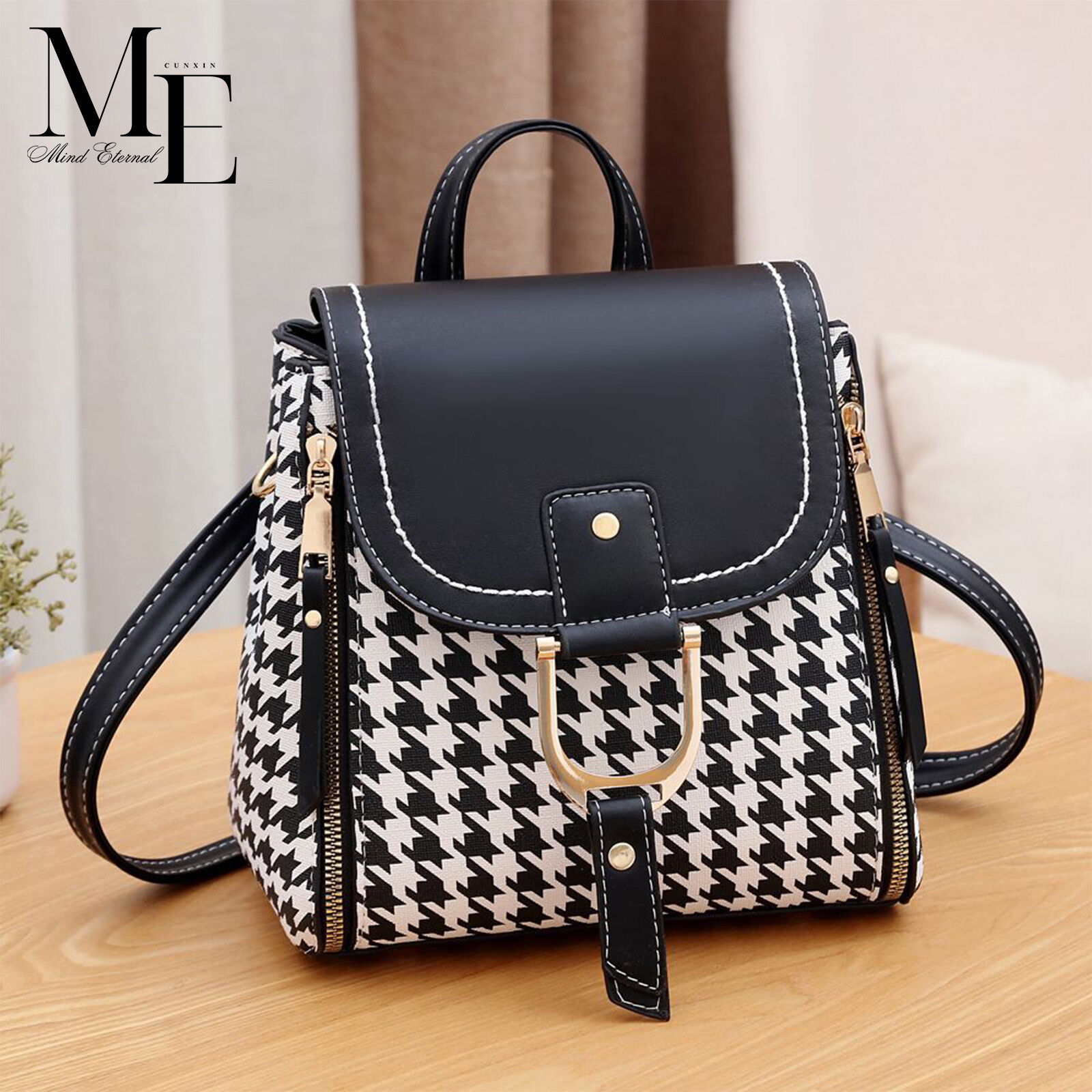 Buy Wholesale China 202311m24 Preppy Style Flap Hand Bag Houndstooth ...