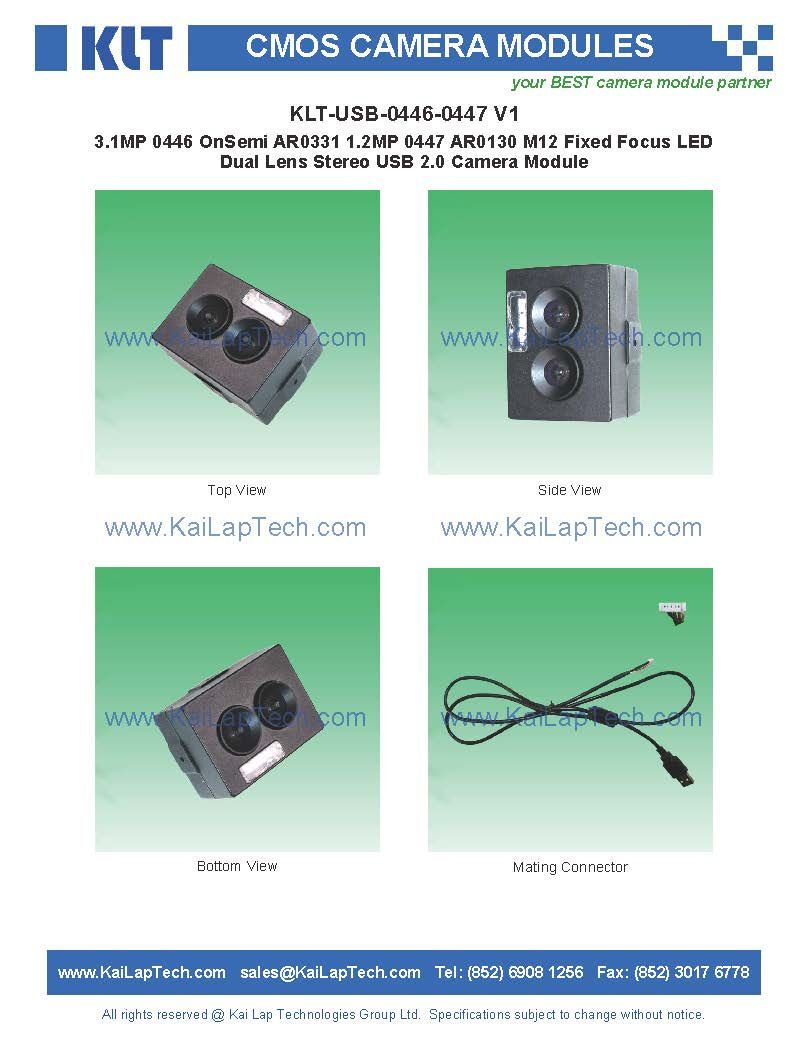 Klt-usb-0446-0447 V1 3.1mp 0446 Ar0331 1.2mp 0447 Ar0130 M12 Fixed ...