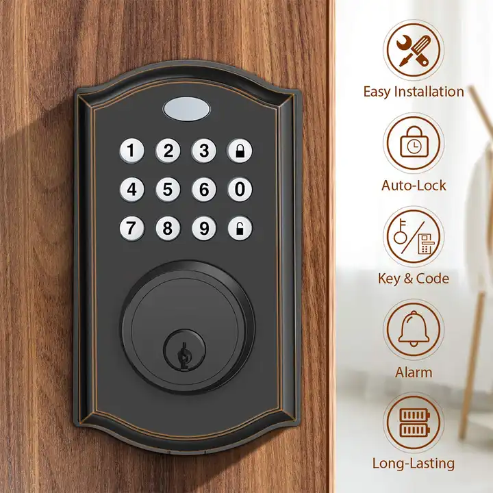 Security Electronic Lockset Door Handle Key Pick Set Locks Digital ...