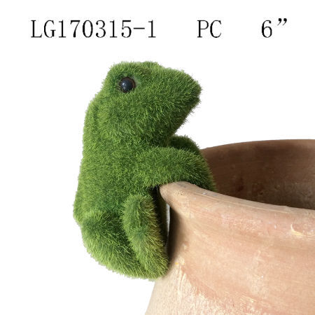 Garden Decor Animal Pot Huggers, Polyresin Fuzzy Flocked Animals, Fairy ...