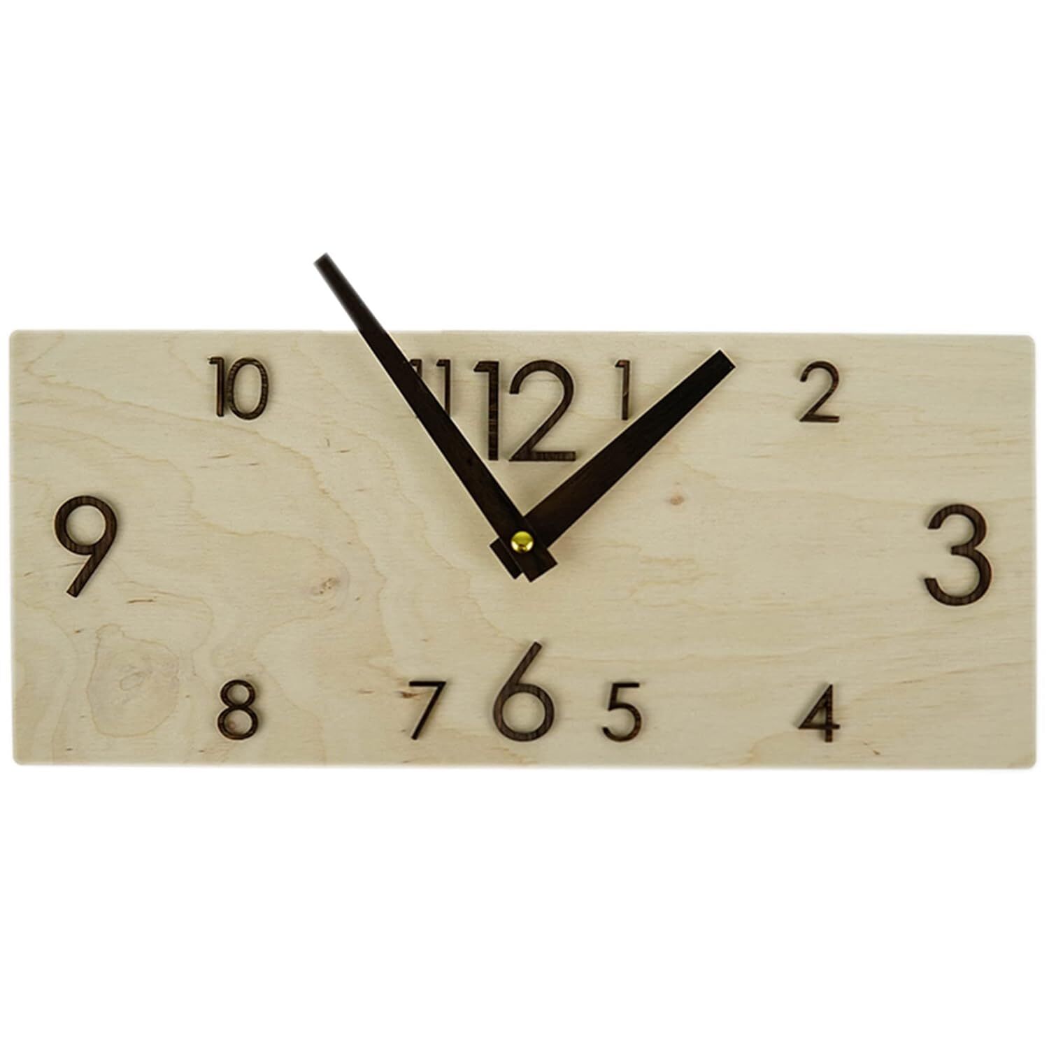 Wooden Wall Clock Silent Non-ticking Frameless Rectangle Art Wall ...
