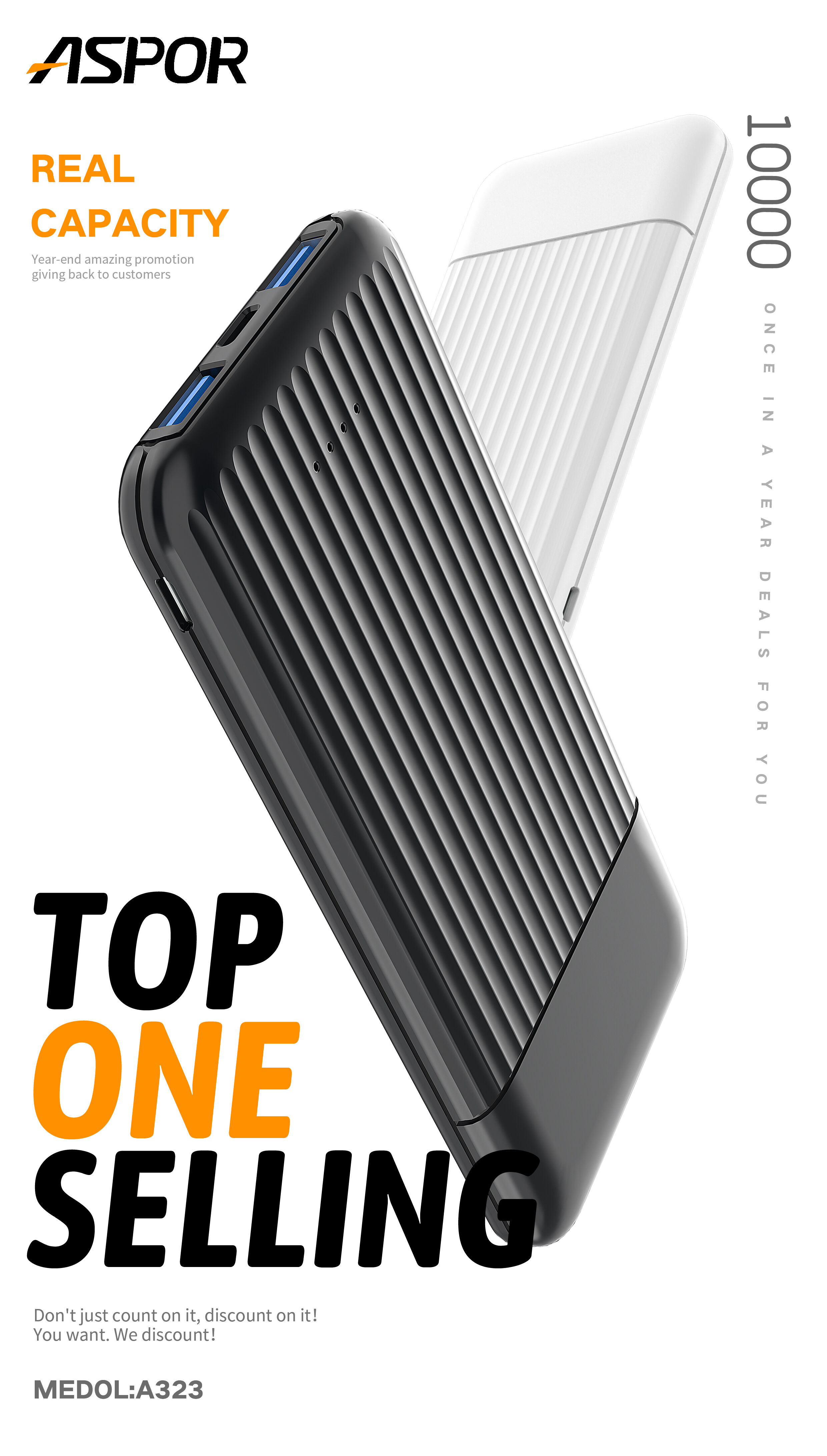 Aspor A323 New Product Portable Power Banks Fast Charging 10000mah ...