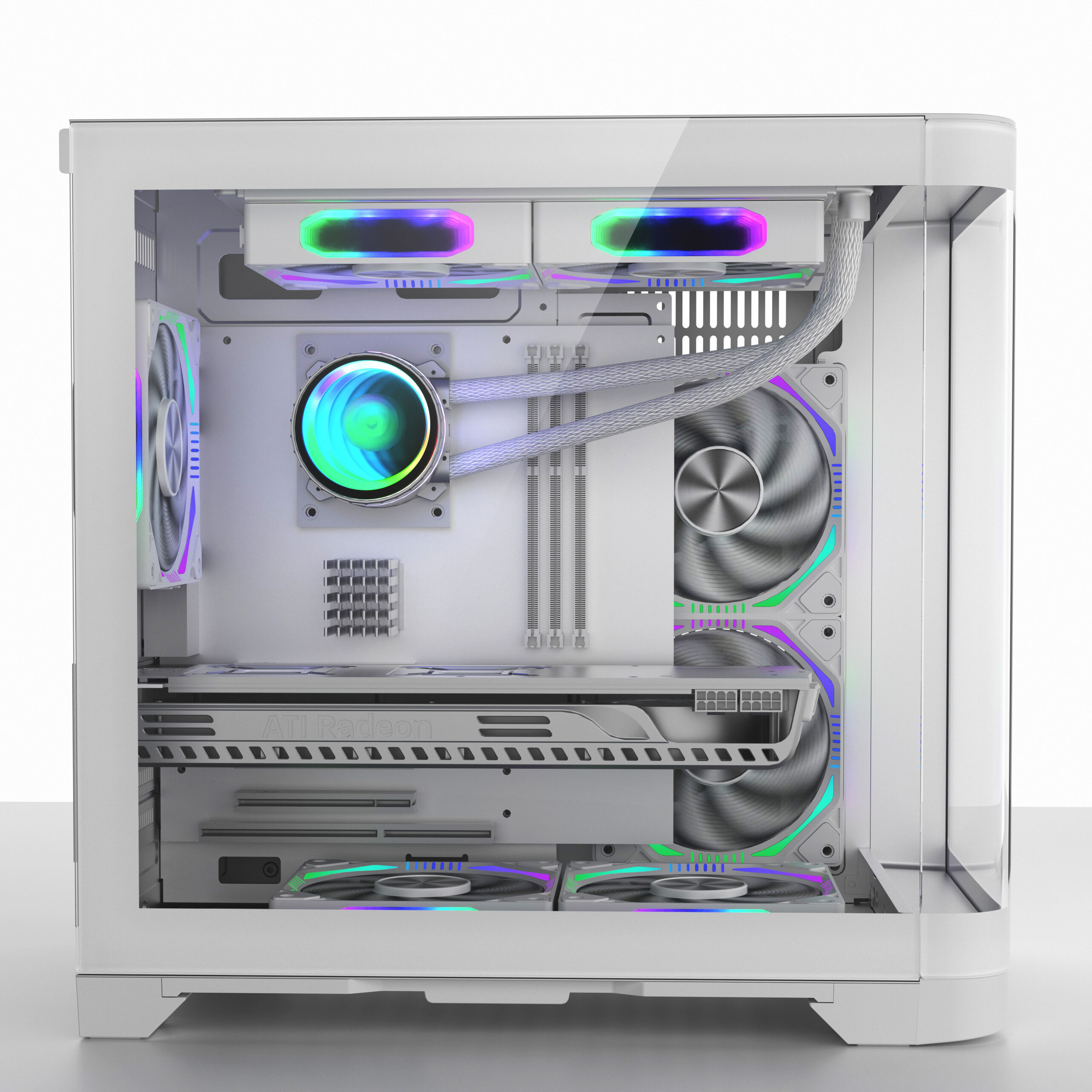 Factory Wholesale White M-atx Gaming Case Gaming Desktop Chassis Curved ...