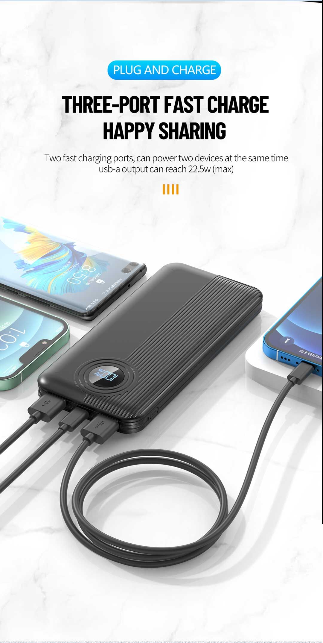 Buy Wholesale China Aspor 320pd Cheap 22.5w Pd + Qc 3.0 Fast Charge Portable Power Bank Quick ...