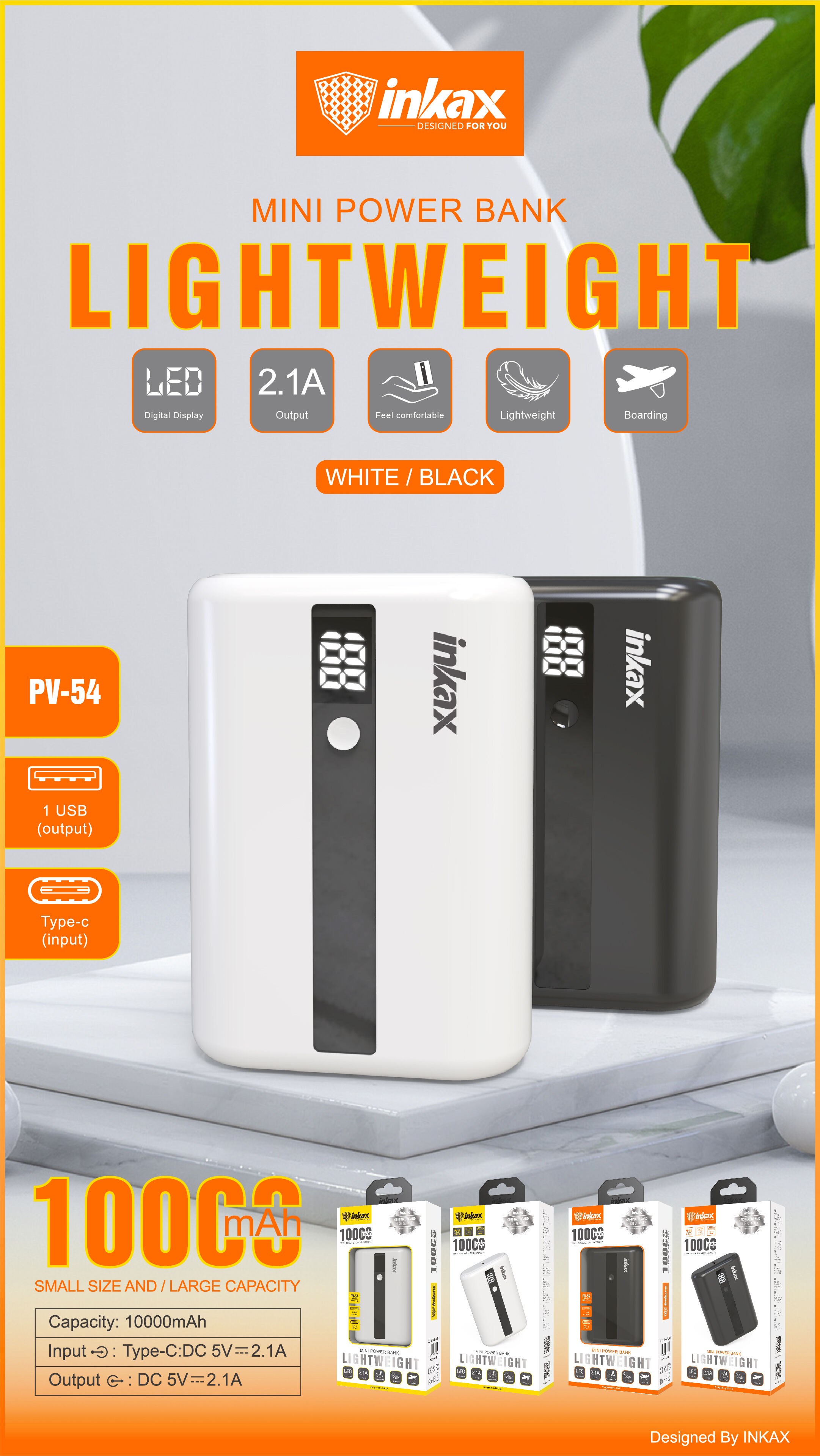 Buy Wholesale China Inkax 10000mah Mobile Power Usb-a Usb-c Port With ...