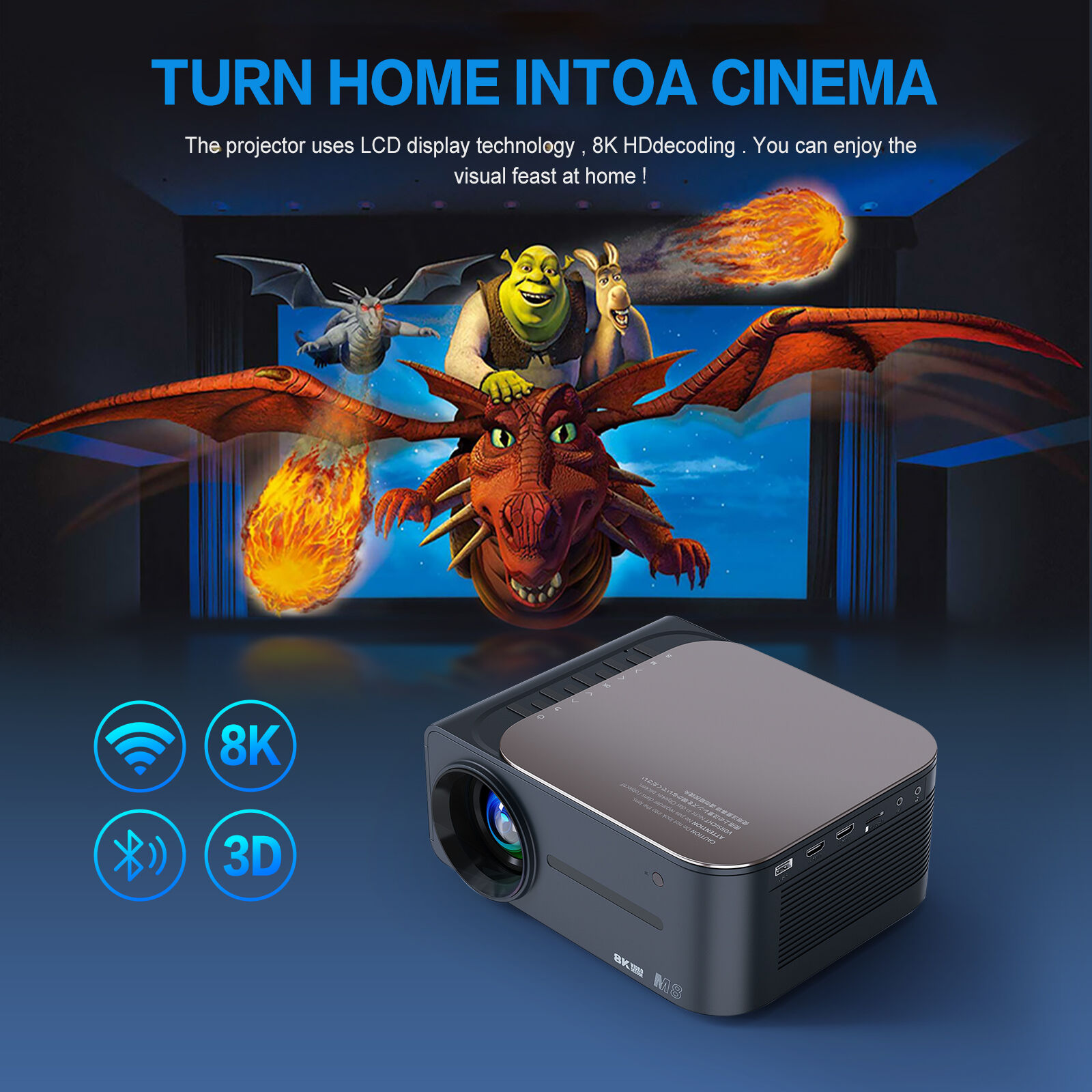 High Quality 3d Home, Meeting,cinema Smart Projector - Expore China ...