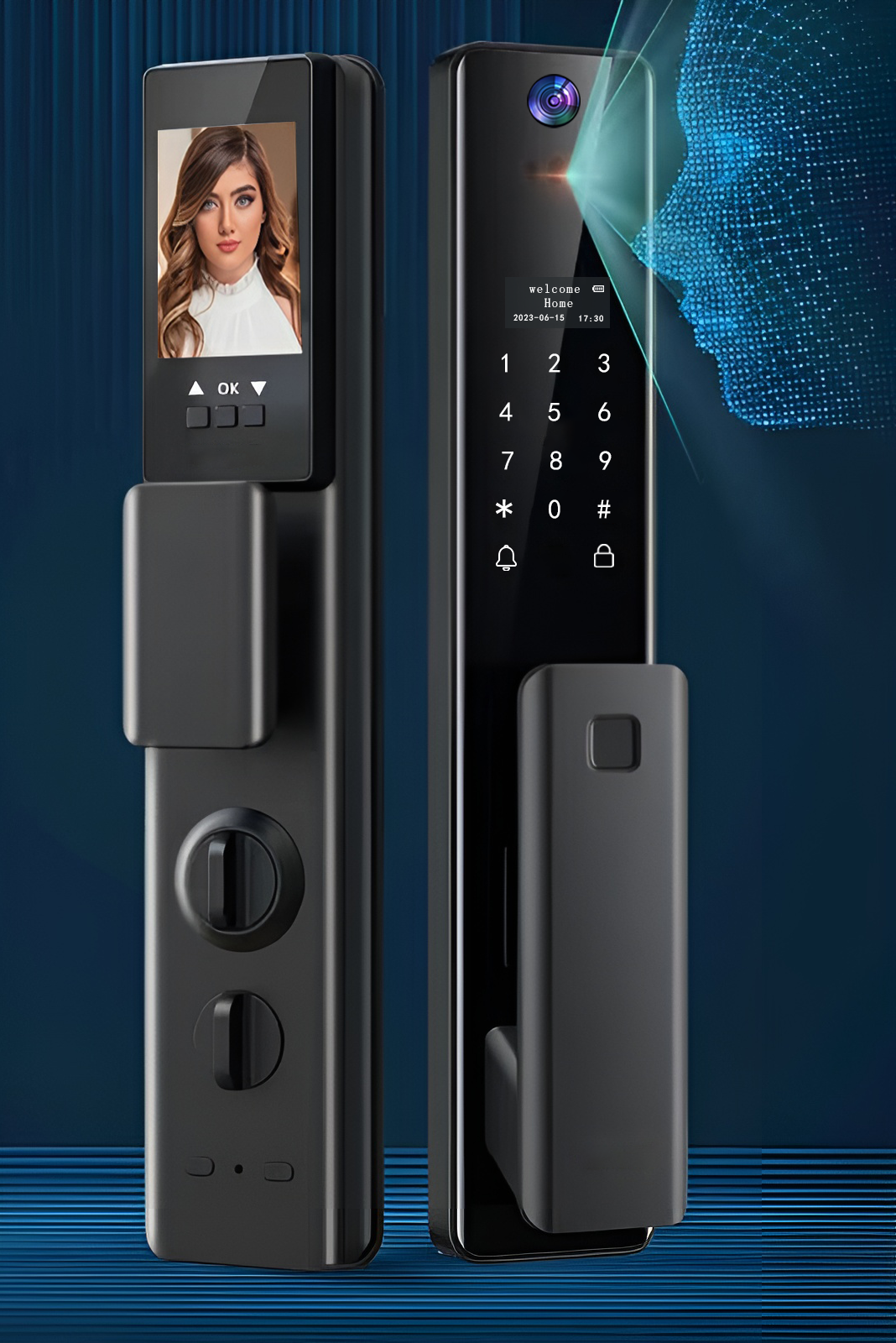 High Quality Automatic Security Biometric Fingerprint Handle Interior ...