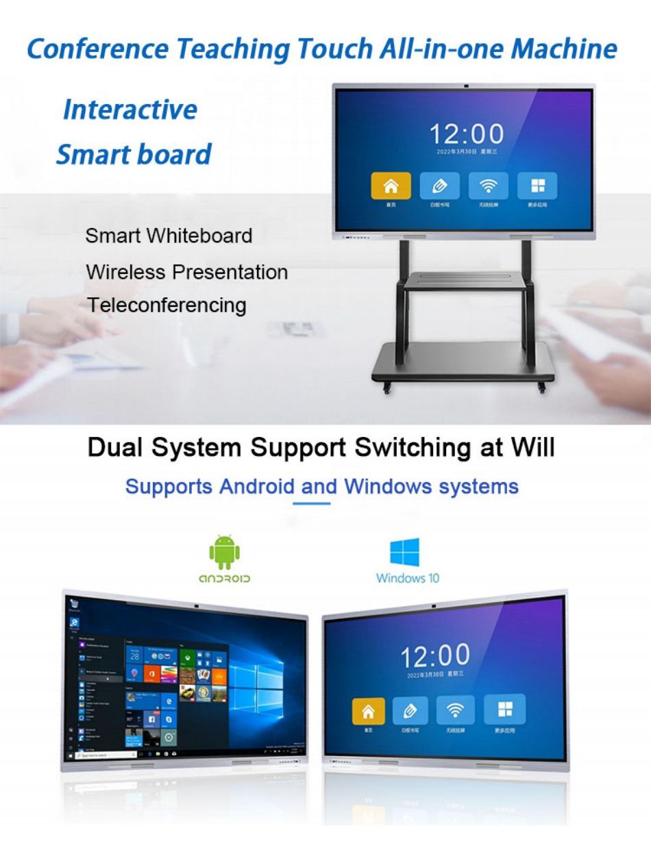 55 Inch Led Screen Interactive Smart Board High Quality Video And Audio ...