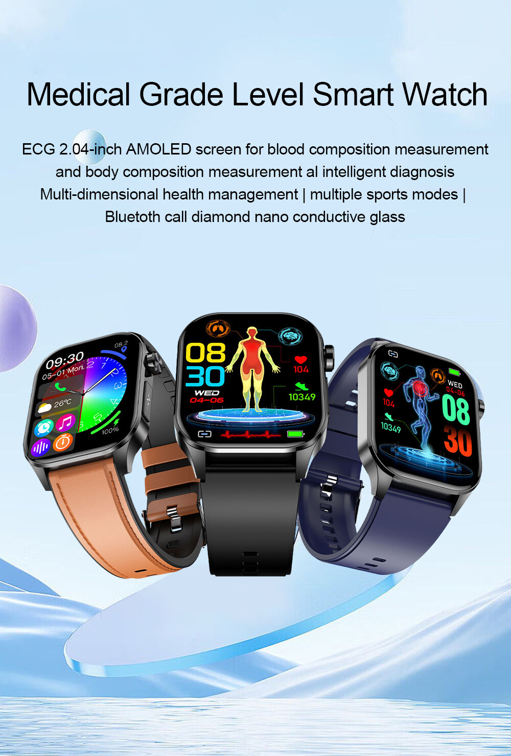 Buy Wholesale China New Medical Health Smart Watch Ecg Calling ...