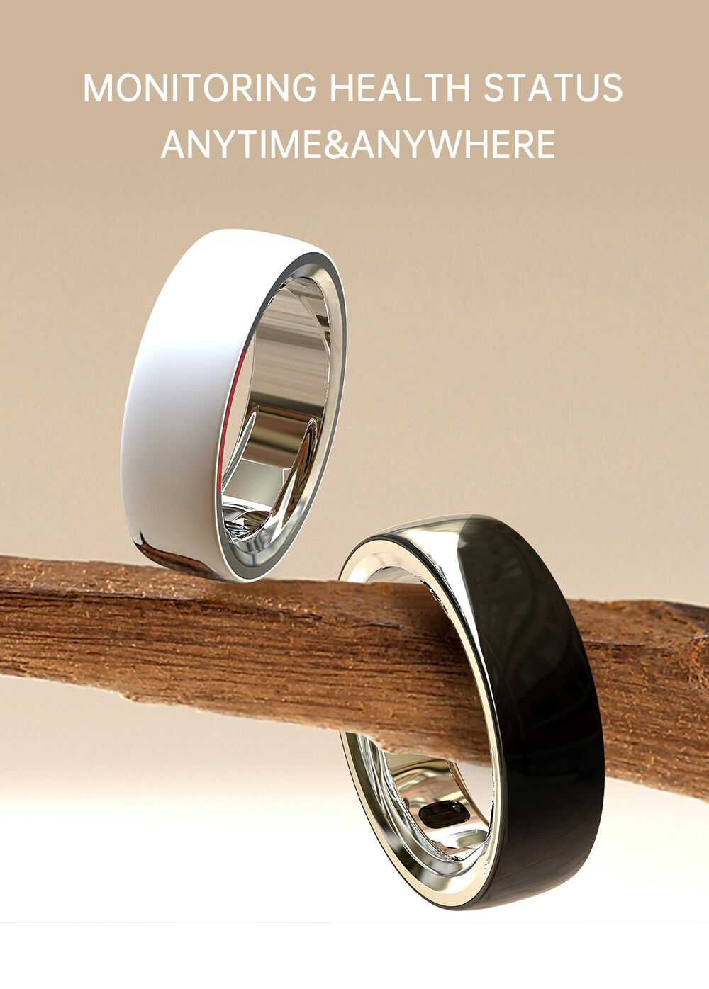 Zr01 Ceramic Health Smart Ring Bluetooth Connection Heart Rate Blood ...