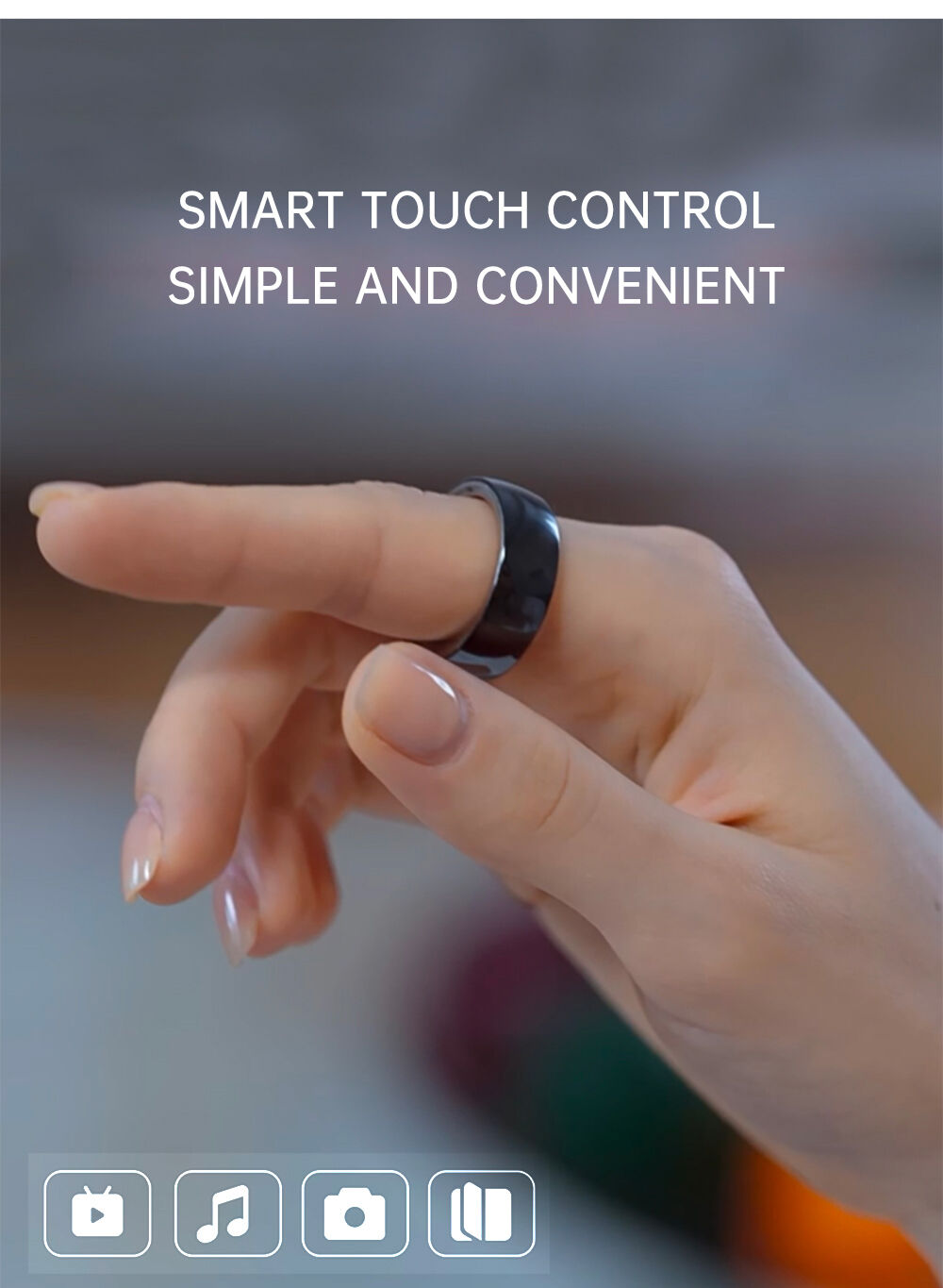 Zr01 Ceramic Health Smart Ring Bluetooth Connection Heart Rate Blood ...