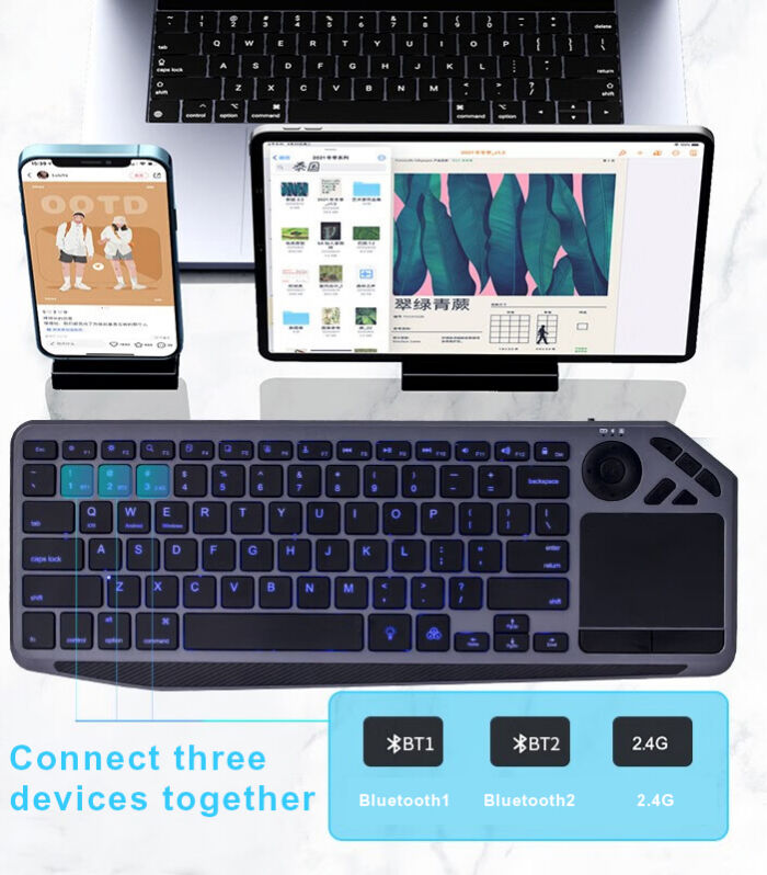 2.4g Wireless Tv Keyboardtouchpad Ultra Slim 7-colors Backlit Bluetooth ...