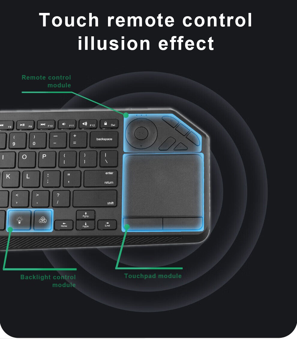 2.4g Wireless Tv Keyboardtouchpad Ultra Slim 7-colors Backlit Bluetooth ...