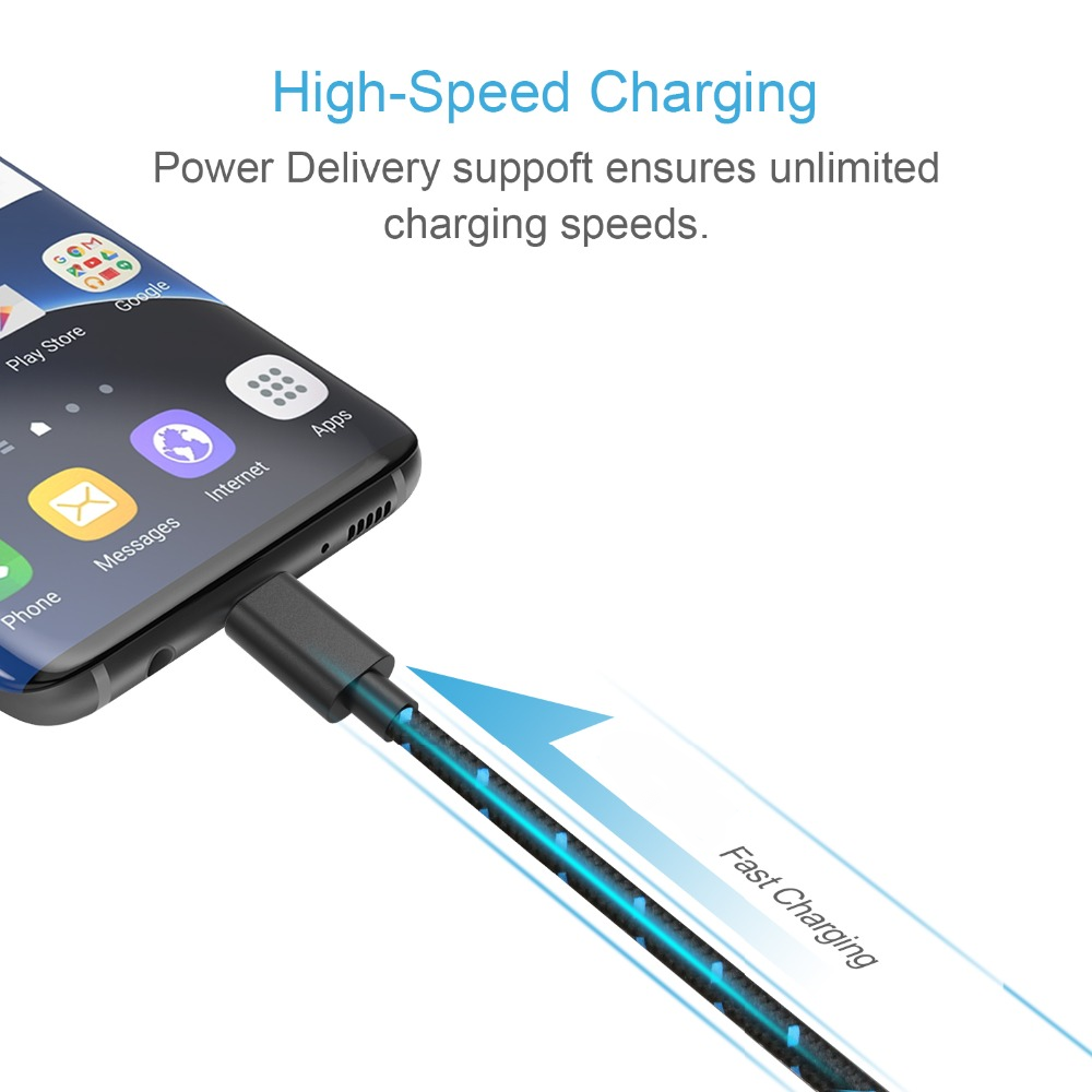 Cheap Classic Strong Braided Nylon Fast Charging Type C Usb Data Sync ...