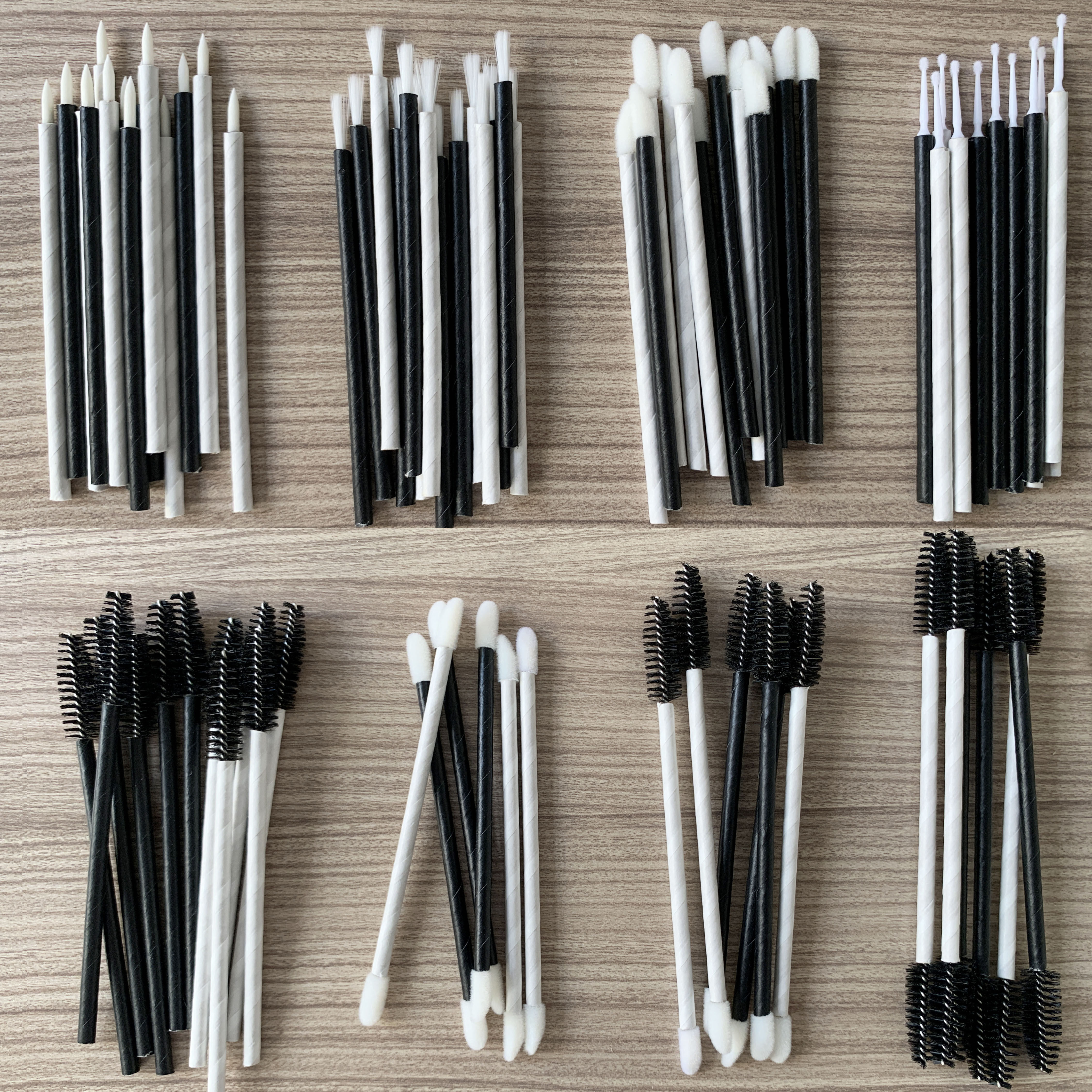 Paper Handle Disposable Brushes Including Mascara Brush Lip Gloss Wand ...