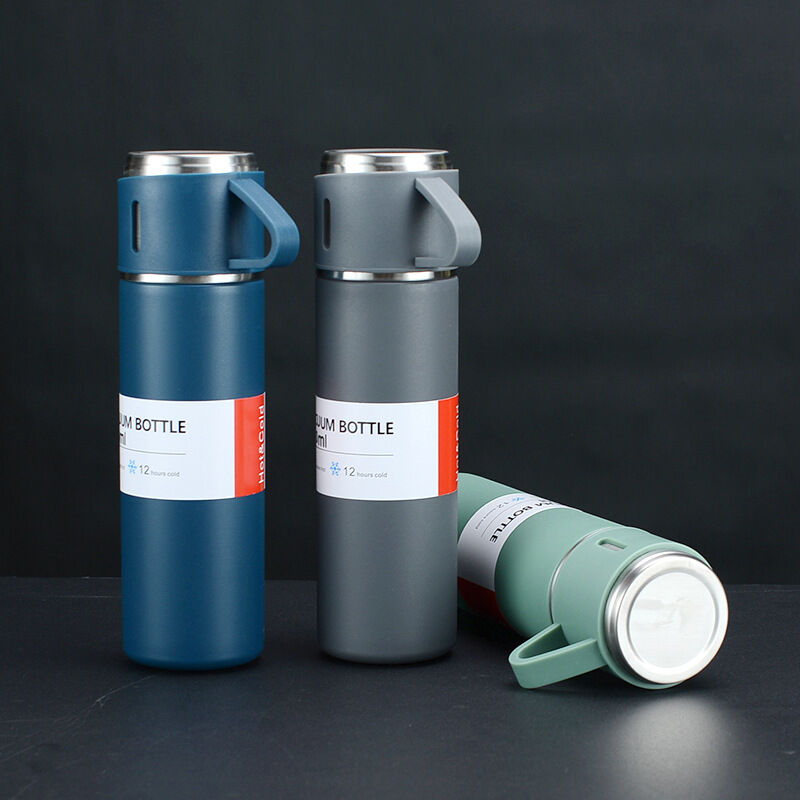 3pcs Stainless Steel Insulated Bottle & Water Cup Set, Modern Vacuum ...