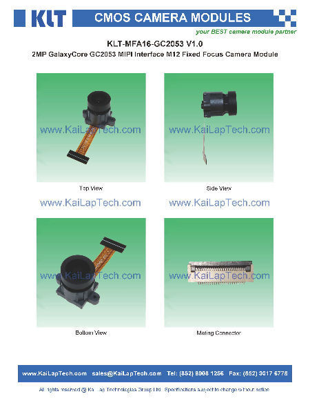 Buy Wholesale Hong Kong SAR Klt-mfa16-gc2053 V1.0 2mp Gc2053 Mipi ...