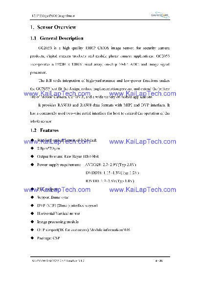 Buy Wholesale Hong Kong SAR Klt-mfa16-gc2053 V1.0 2mp Gc2053 Mipi ...