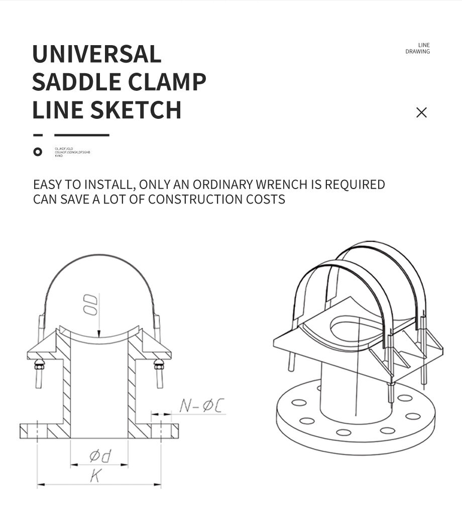Flanged Outlet Tapping Saddle Tee Clamp Di Ductile Iron Pipe Fittings Universal Range Stainless ...