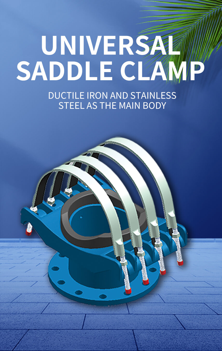 Flanged Outlet Tapping Saddle Tee Clamp Di Ductile Iron Pipe Fittings Universal Range Stainless ...