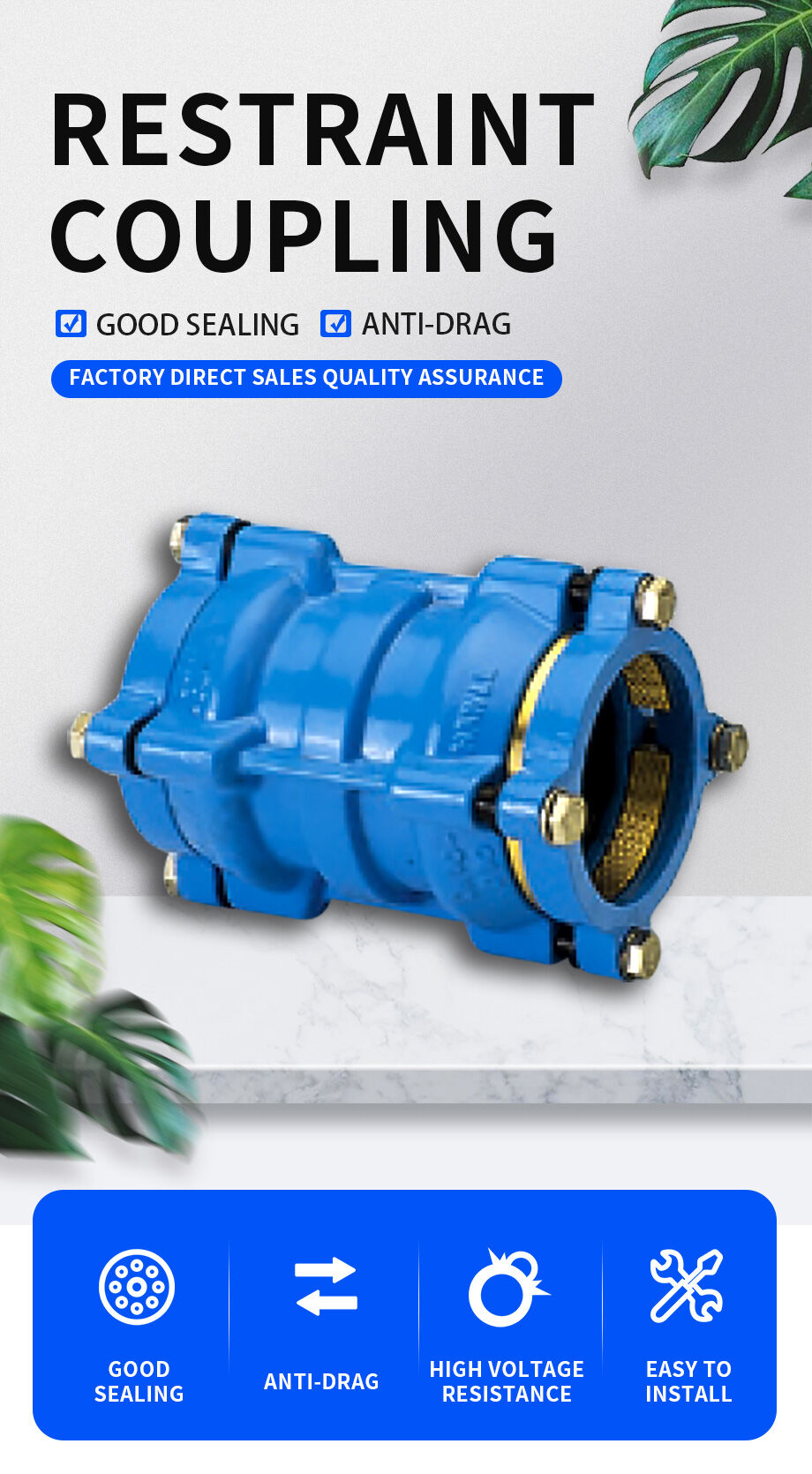 Factory Supply High Quality Ductile Iron Pipe Fittings Ductile Iron Couplings Universal Flexible ...