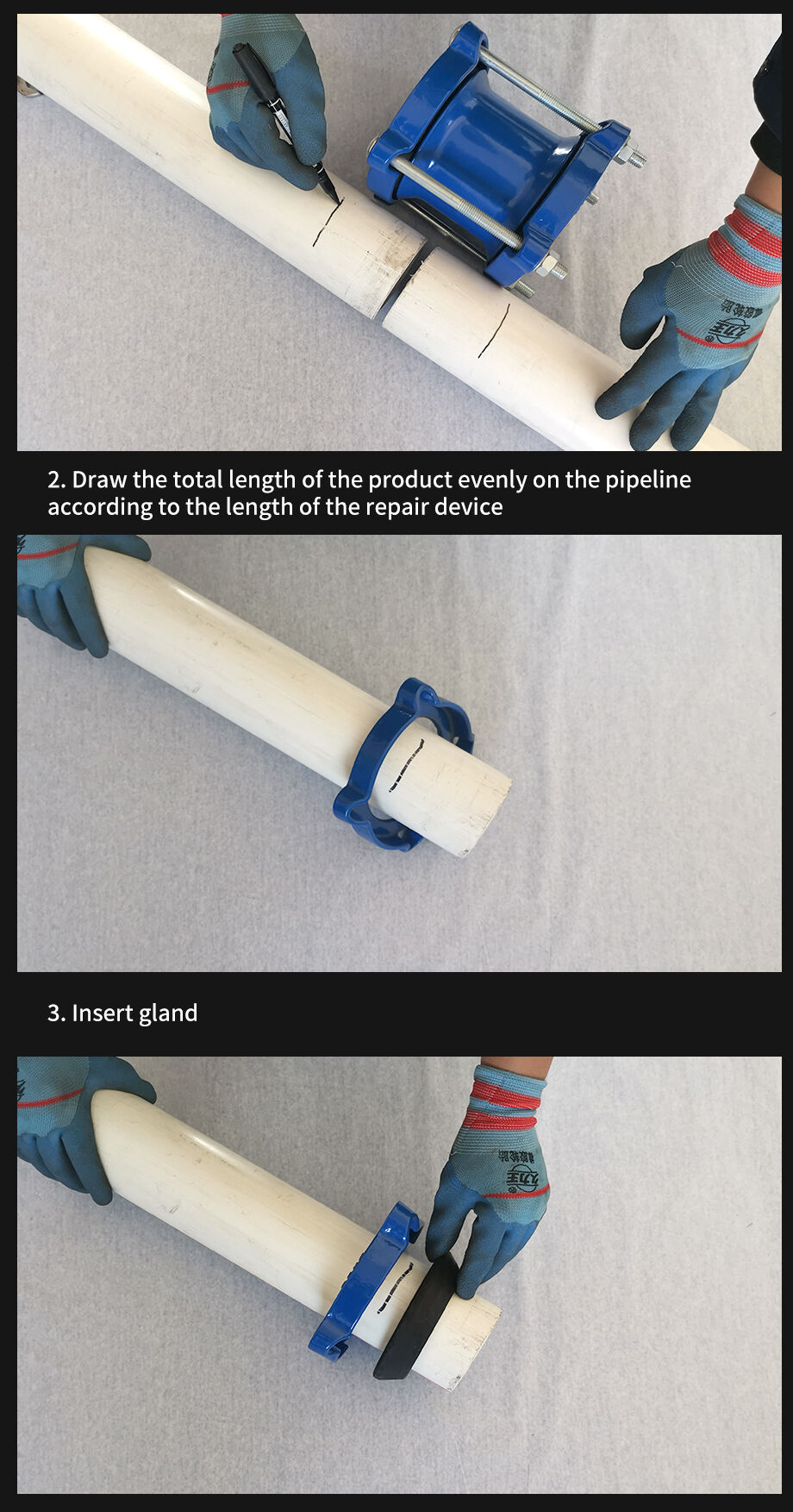 Ductile Iron Wide Range 4'' Universal Flexible Joint Coupling For Steel ...