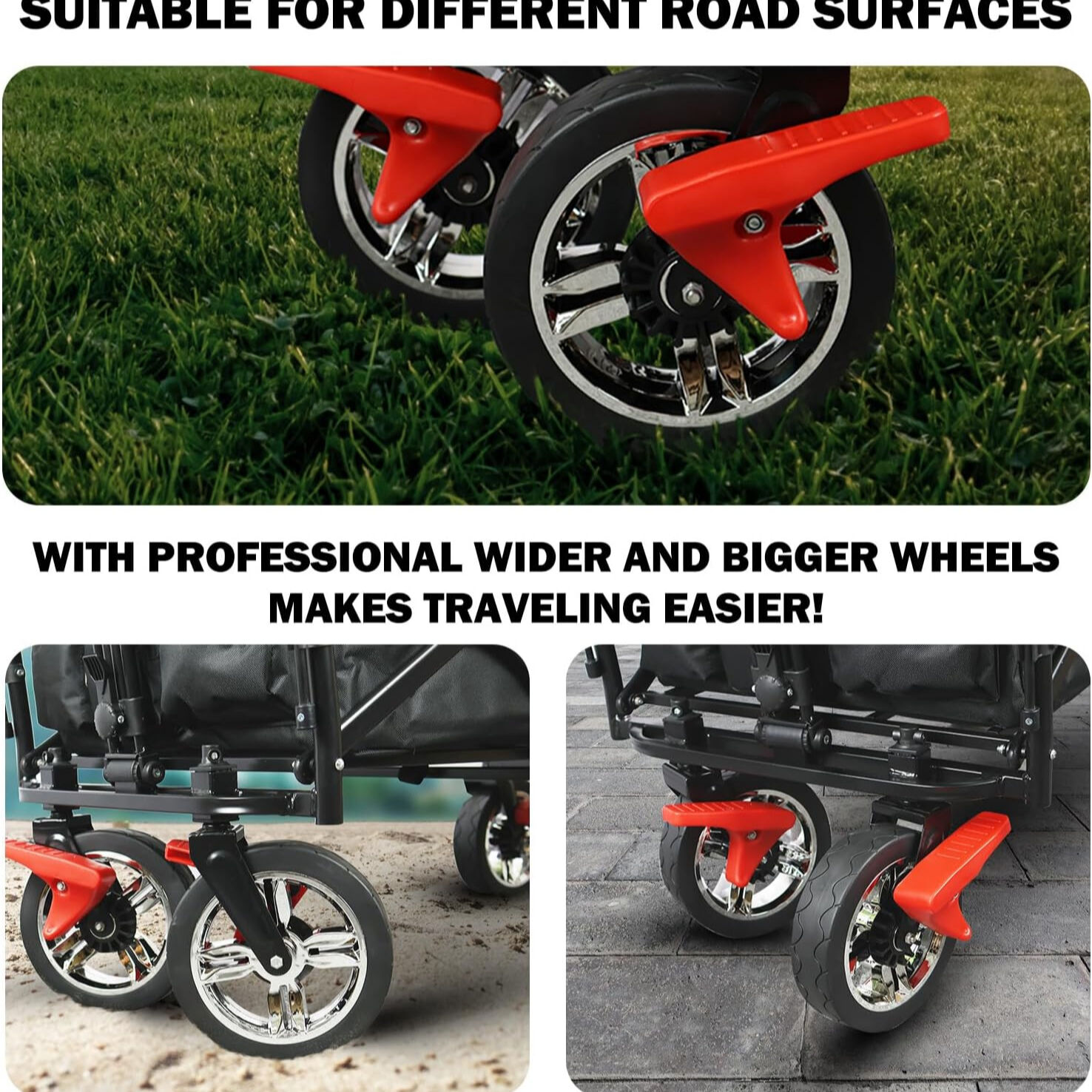 8 Inch Solid Plastic Pvc Wheels For Utility Folding Cart Wagon Baby Kid ...