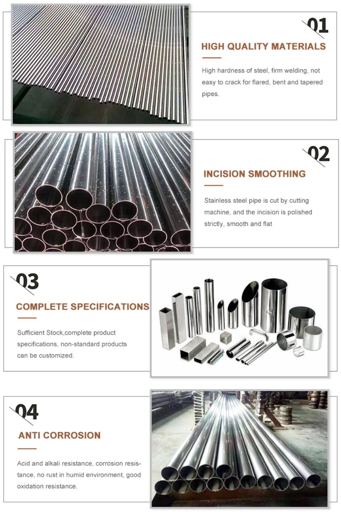 Food Grade Ss 316 304 Tubes Pipe 2 Inch Seamless Stainless Steel Pipes ...