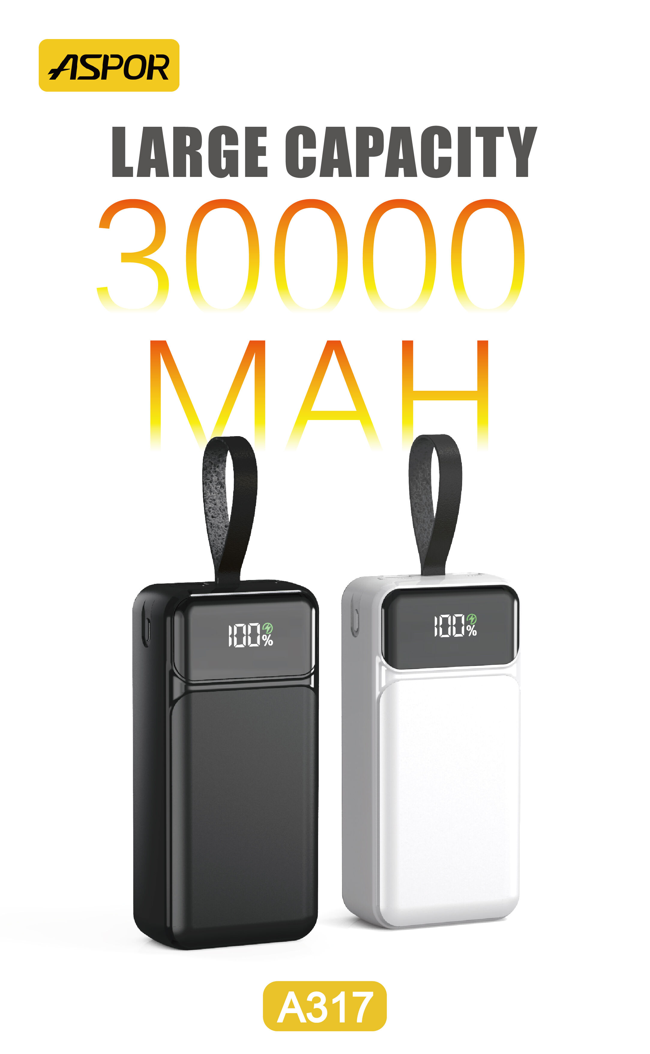 Buy Wholesale China Aspor Hot Selling Power Bank 30000mah Capacity 22 ...