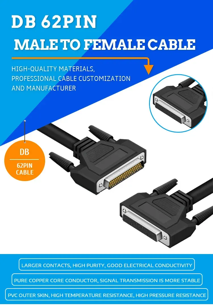 2m Light White Db62 Serial Cable Male To Female Db 62 Printer Cable ...