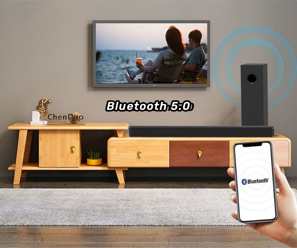 80w 2.1ch System Sound Bars Bluetooth Speaker Home Theater Wall Mount ...