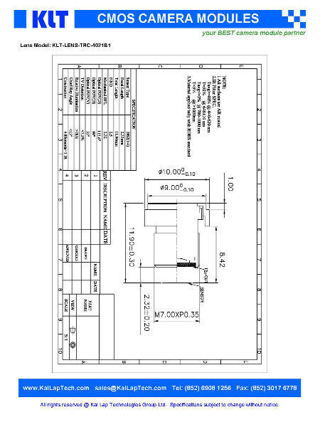 Buy Wholesale Hong Kong SAR Klt-e4mpf-ov9281 V6.0 1mp Ov9281 Global ...