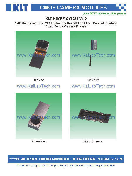 Buy Wholesale Hong Kong SAR Klt-k2mpf-ov9281 V1.0 1mp Ov9281 Global ...