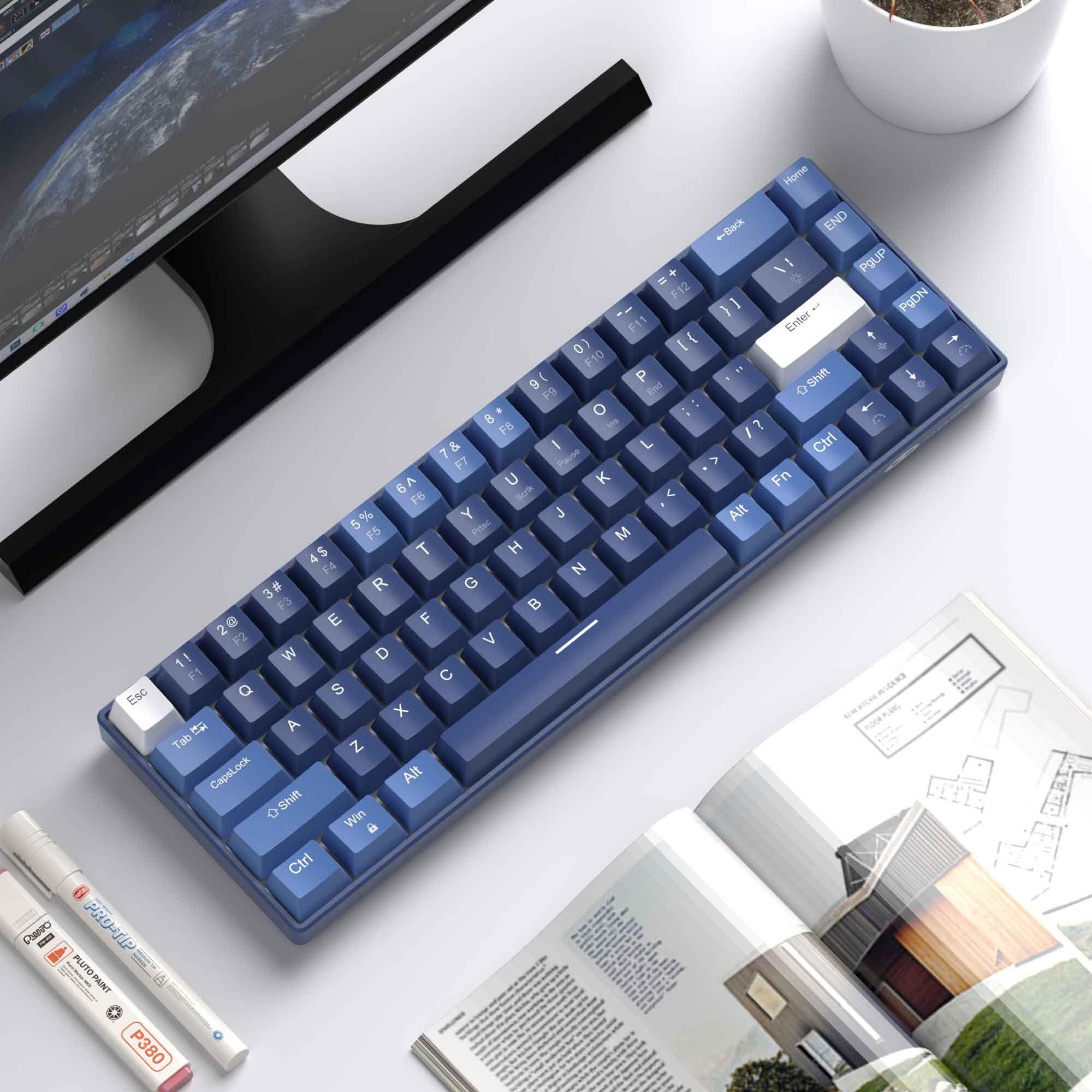 Magegee Mk-box Portable 65% Mechanical Gaming Keyboard, Rgb, Hot-swap ...
