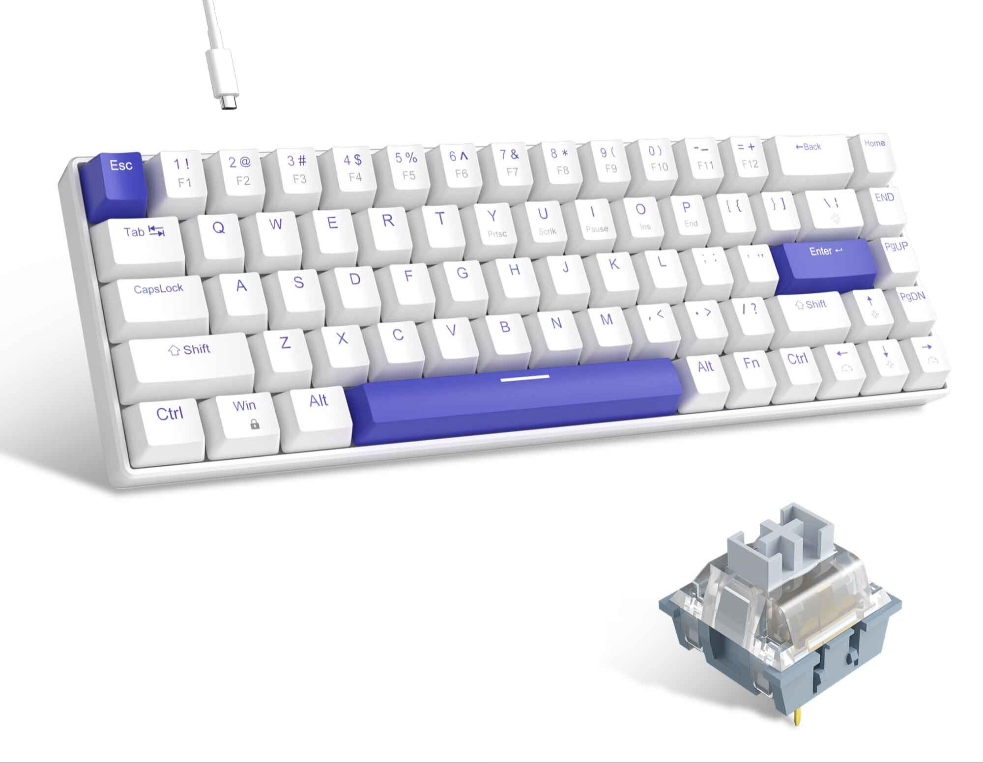 Magegee Mk-box Portable 65% Mechanical Gaming Keyboard, Rgb, Hot-swap ...