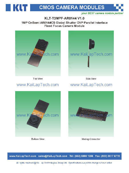 Buy Wholesale Hong Kong SAR Klt-t3mpf-ar0144 V1.0 Ar0144cs Mipi And Dvp ...