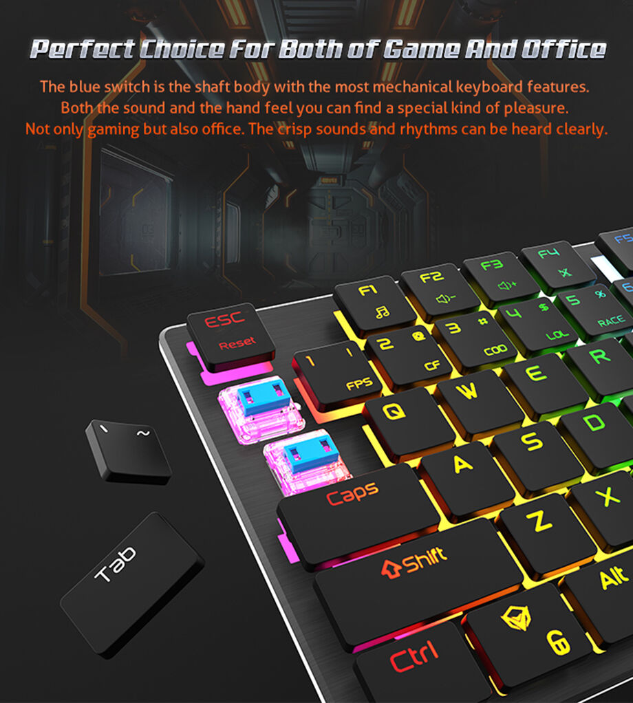 High Quality Meetion Mt-mk80 Rgb Backlight Ultra Thin Mechanical Gaming ...