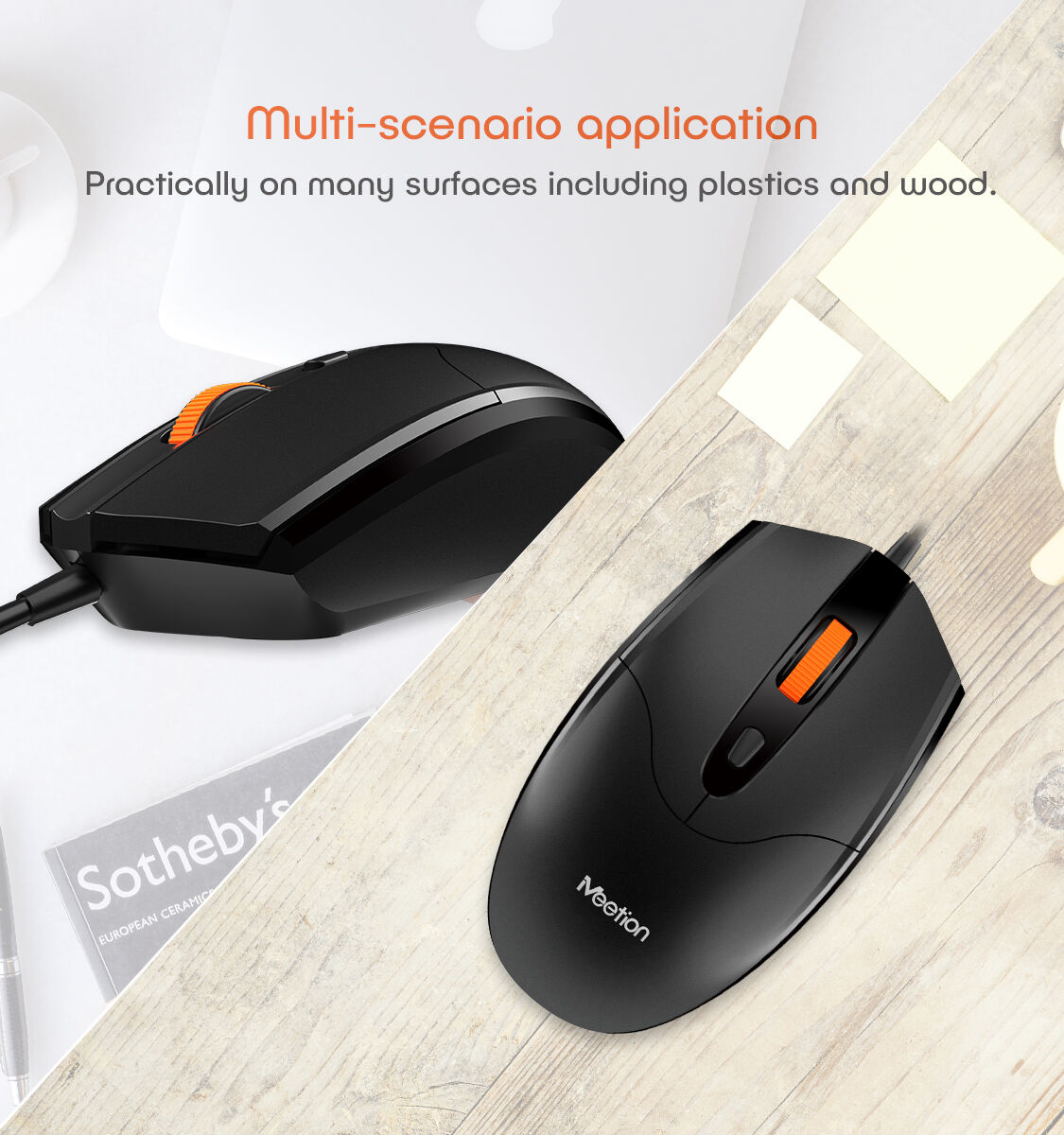 Meetion Mt-m362 Normal Size Left Right Desktop Wire 1600dpi Optical Usb ...